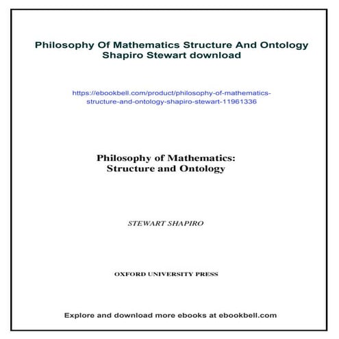Philosophy Of Mathematics Structure And Ontology Shapiro Stewart | PDF