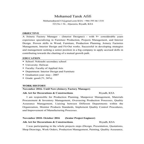 Mohamed Tarek Resume | PDF
