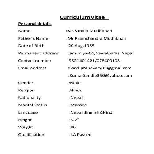 sandip cv | PDF