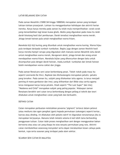 Bab 2 seni catan | PPTX