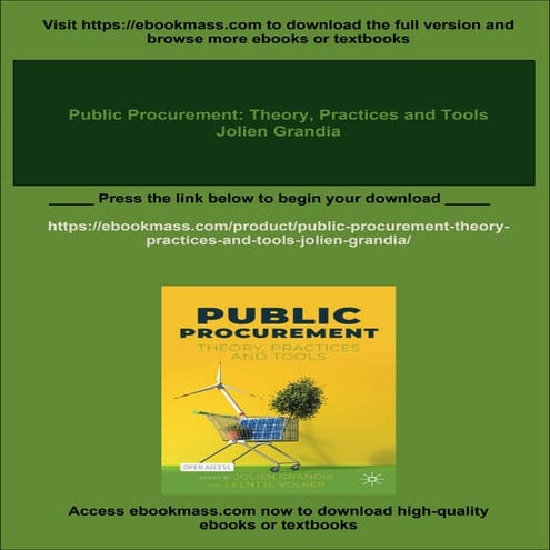 Public Procurement: Theory, Practices and Tools Jolien Grandia | PDF