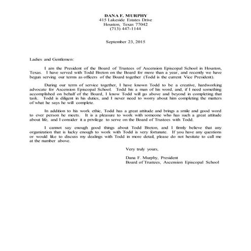 Recommendation (Todd Breton) | PDF