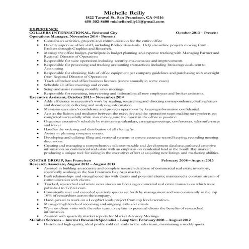 Resume - Michelle Reilly | PDF