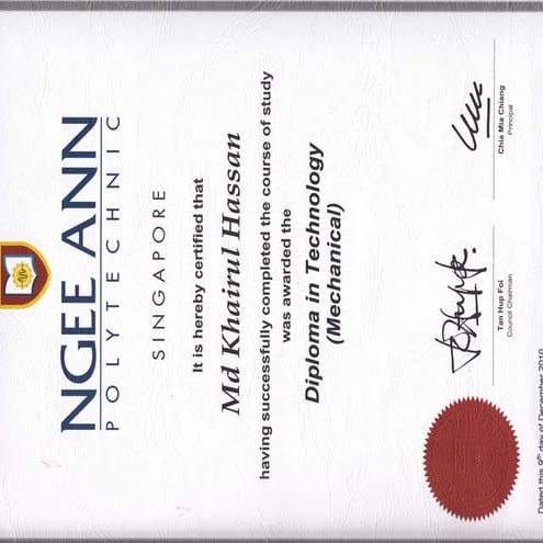 Diploma in Technology (Mechanical) | PDF
