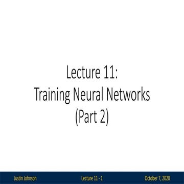 Deep Learning for Computer Vision: Training Neural Network-Part-2 | PDF