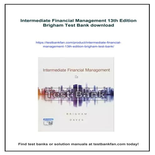 Intermediate Financial Management 13th Edition Brigham Test Bank | PDF