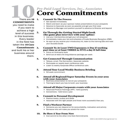 10 Core Commitments | PDF