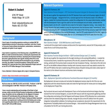 Joubert, Robert A (Resume) | PPT