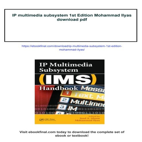 IP multimedia subsystem 1st Edition Mohammad Ilyas | PDF