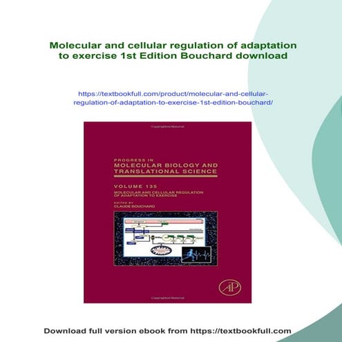Molecular and cellular regulation of adaptation to exercise 1st Edition Bouchard | PDF