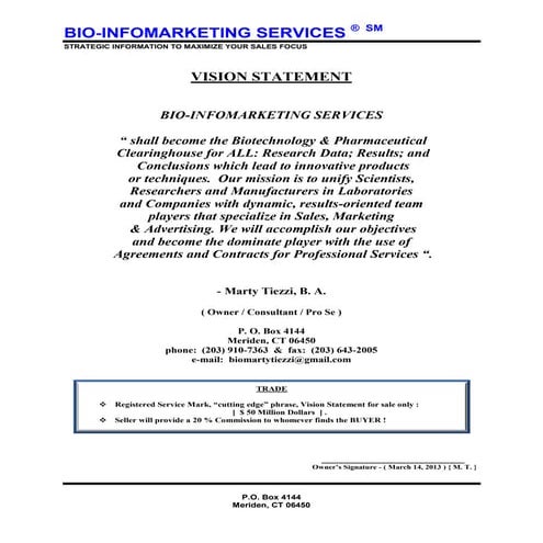BIO-INFOVisionStmnt_2013(A)SM | PDF