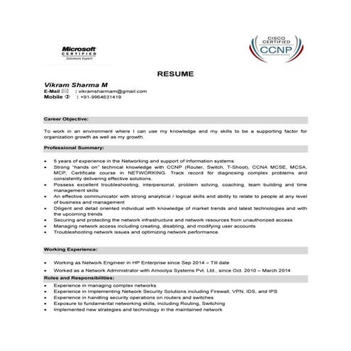 Vikram_Sharma_M_Resume | PDF