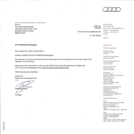 AUDI - Certificate | PDF
