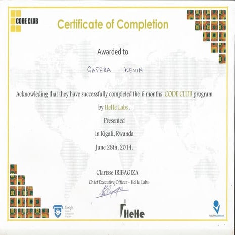 HeHe Code Club -- Certificate | PPT