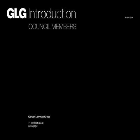 Intro to GLG for Council Members | PDF