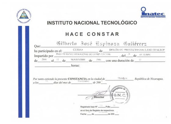 Land Desktop Certificate | PDF | Computing | Technology & Computing