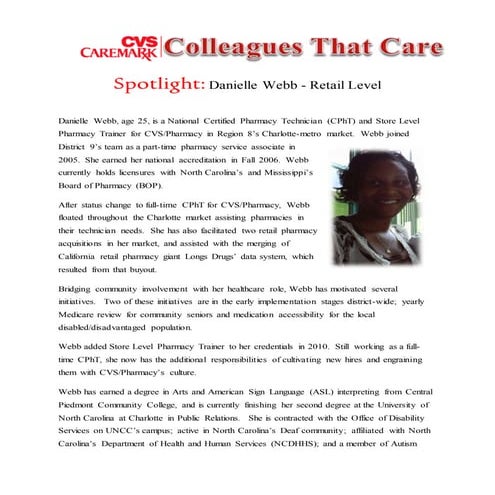 Danielle Webb bio | DOCX