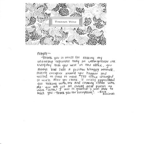 HI Intern Thank You Note | PDF