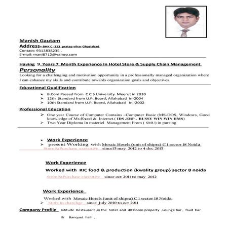 manish resume | PDF
