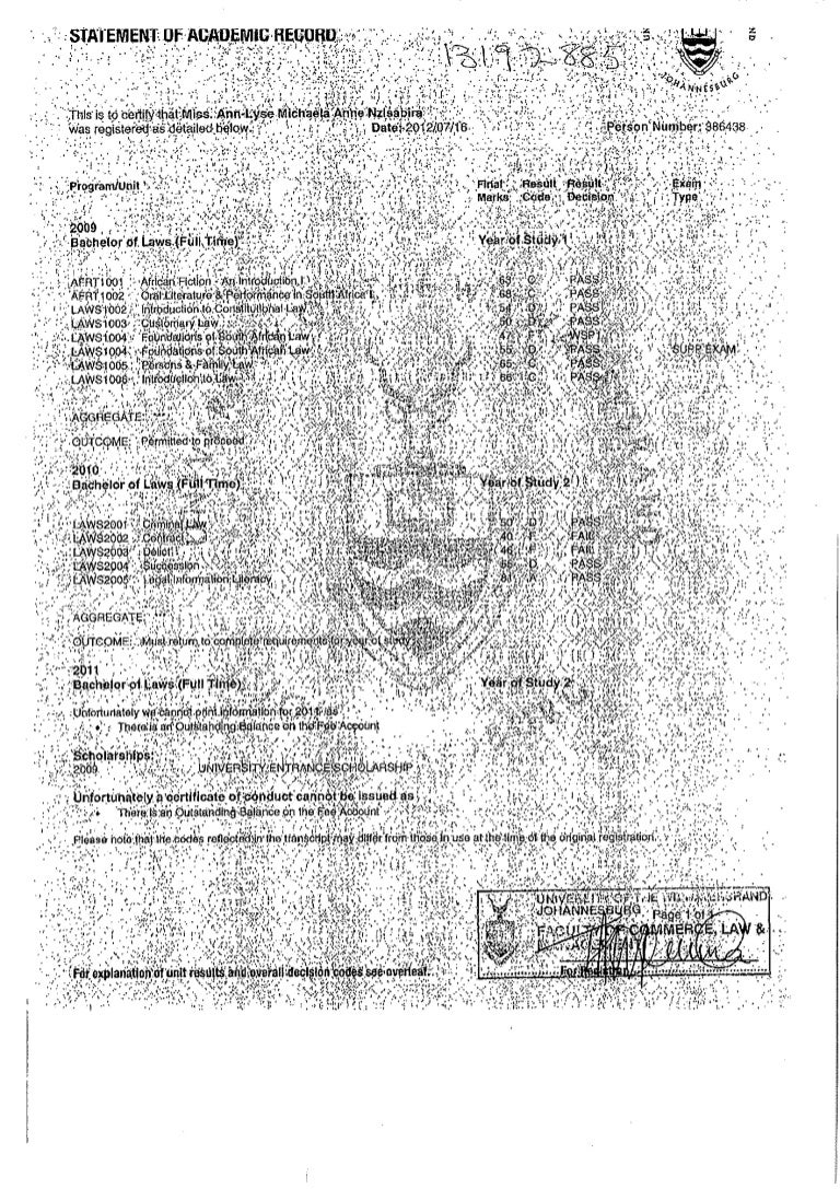 wits transcript
