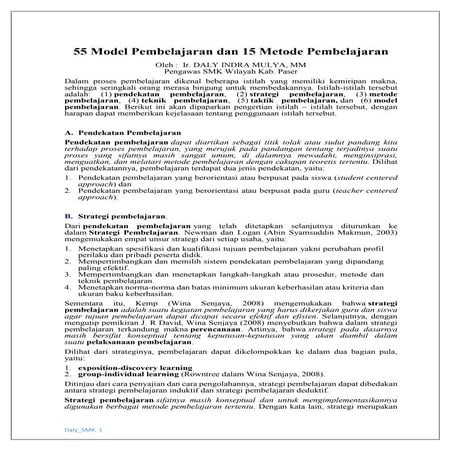 59 model pembelajaran dan 15 metode pembelajaran | PDF