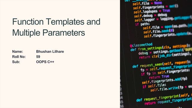 59oopfunction Template And Multiple Parameterspptx