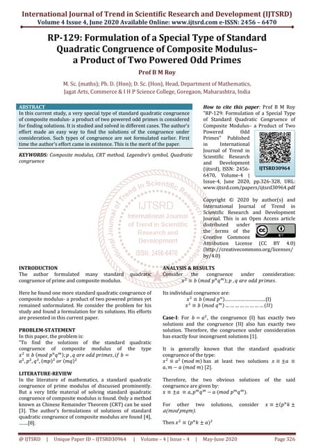 Rp-99: Formulation of Standard Cubic Congruence of Composite Modulus- A ...