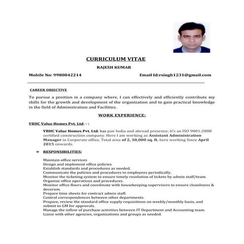 Rajesh Kumar CV | PDF