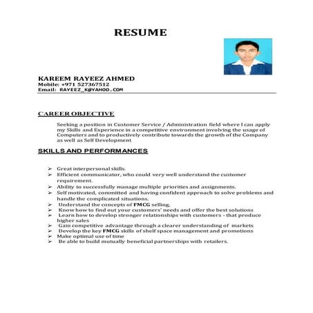 Resume For Kmart | PDF