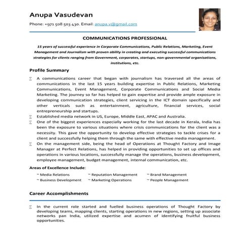 Anupa Resume_2015 | PDF