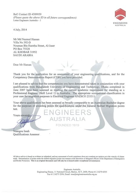 TRA outcome letter | PDF