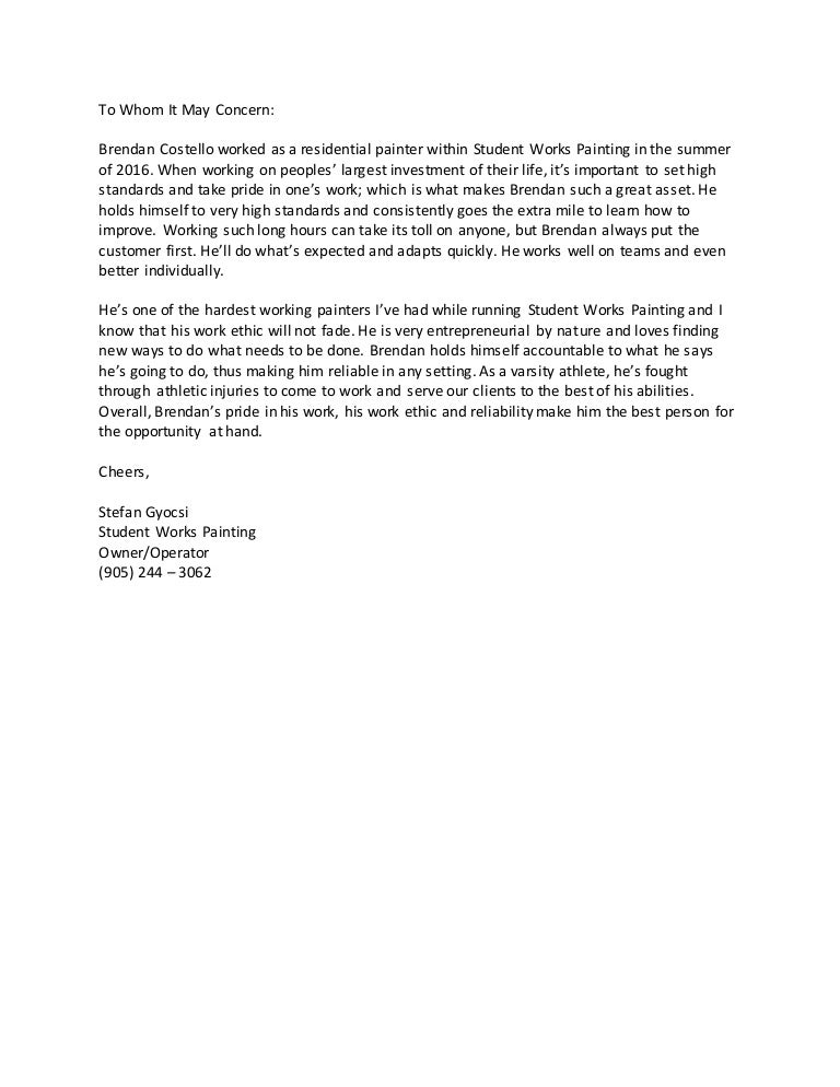 Reference-Letter Student Works