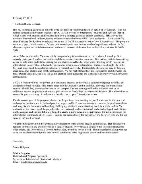 MSC RECOMMENDATION LETTER | PDF