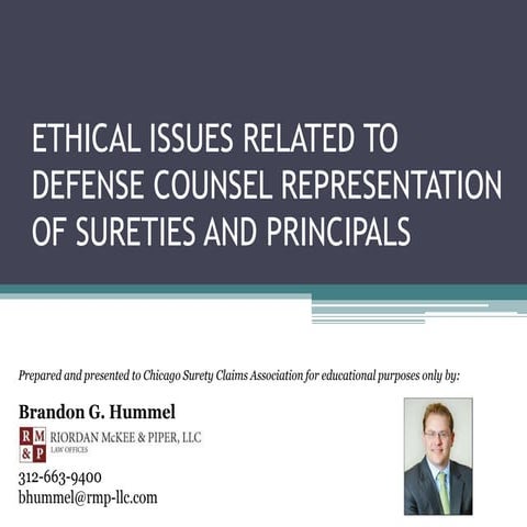 PowerPoint Ethical Considerations for Defense Counsel, FINAL | PPTX