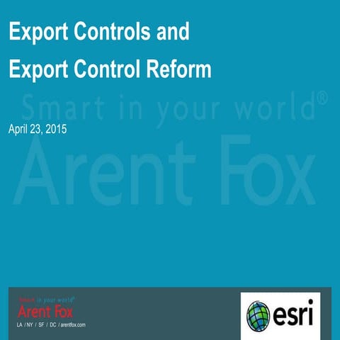 Export Controls and Export Control Reform - Hand-out Slides | PPT