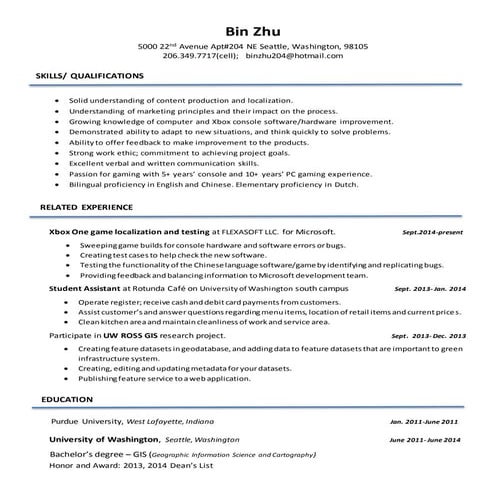 Bin Zhu—Resume-Game | DOCX