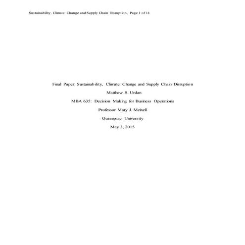 Building Resilience into Supply Chains | PDF