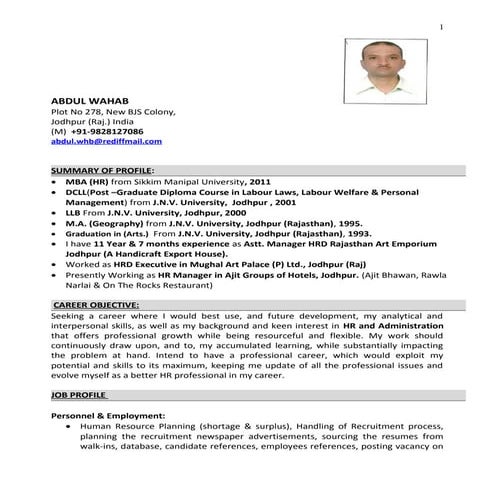 DON BOSCO - HUMAN RESOURCES - RESUME | PDF