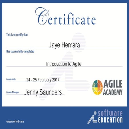 AGILE Academy.Certificate | PPT