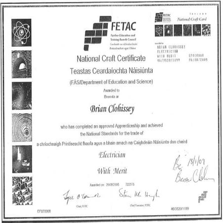 National Craft Trade Certificate Brian C Electrician with Merit | PDF