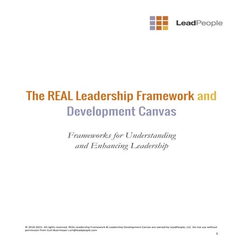 The REAL Leadership Framework and Leadership Development Canvas ...