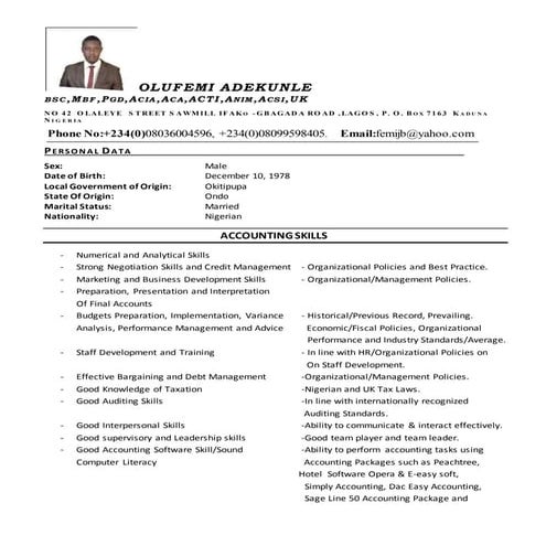 Adebayo Samuel Olumide Resume - FRBA | DOC