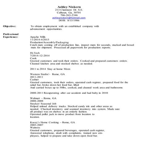 Ashley P resume 2 (1) | PDF | Free Download