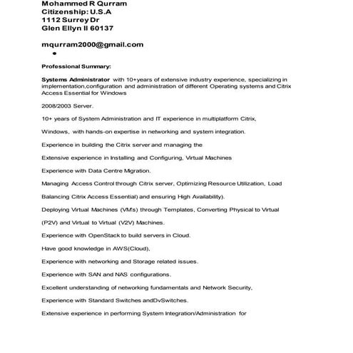 Dinakar_Sr Wintel admin | DOC