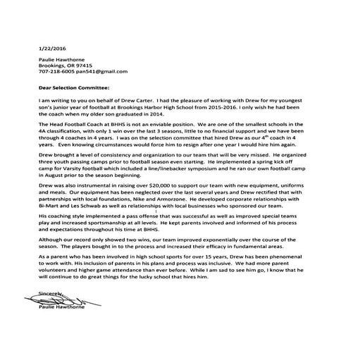 rec letter drew c | PDF