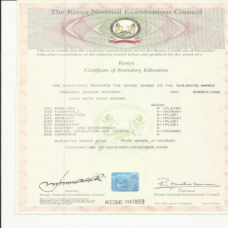 KCSE CERT | PDF