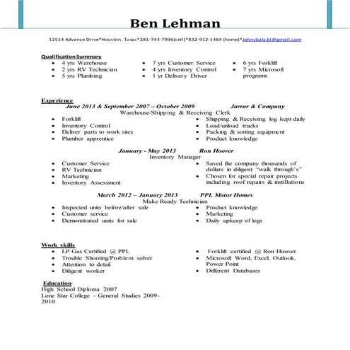 Ben's resume | DOCX