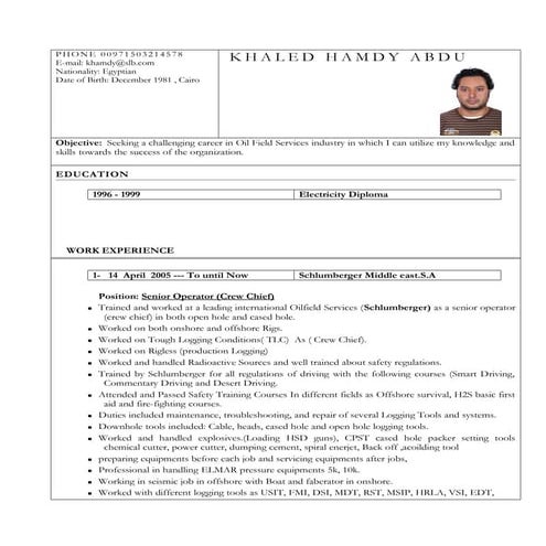 khaled cv new | DOC | Commercial Trucks | Auto Body Styles