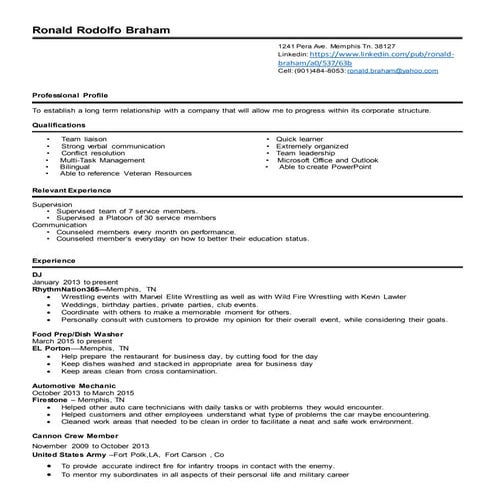 Ronald Braham 82015resume | PDF