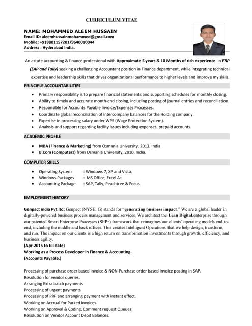 Ali Raza CV | PDF | Business Accounting & Finance | Business